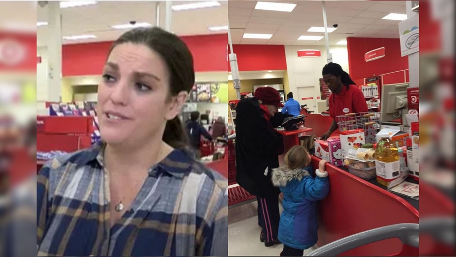 Woman gets frustrated with old woman in front of her, the cashier ...